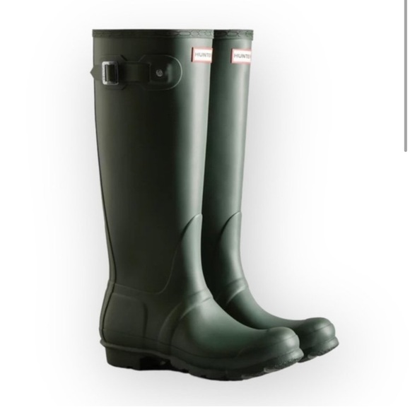 Hunter | Shoes | Hunter Forest Green Tall Matte Rain Boots Waterproof ...